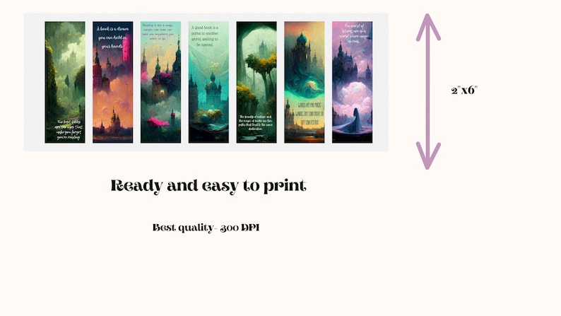 Magical Castle Bookmarks With Inspiring Quotes Digital Download for ...