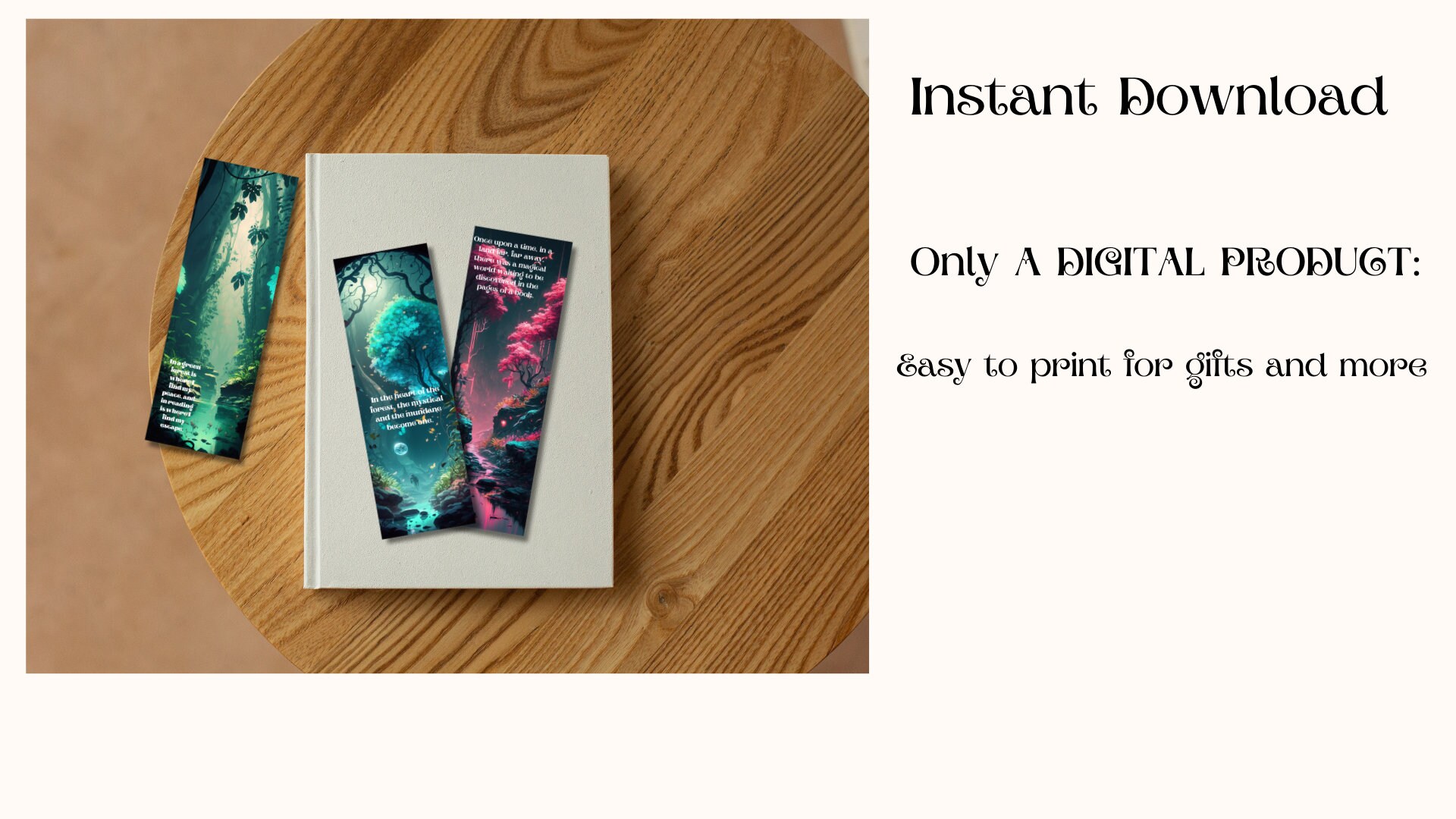 Enchanting Printable, Digital Forest Theme Bookmarks With Inspirational ...