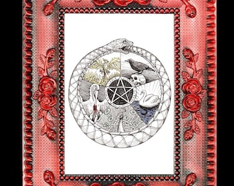 Rebis | Alchemy Original Art Print | Pen on Paper Illustration - Etsy