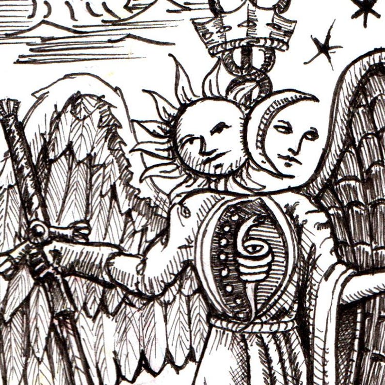 Rebis | Alchemy Original Art Print | Pen on Paper Illustration - Etsy