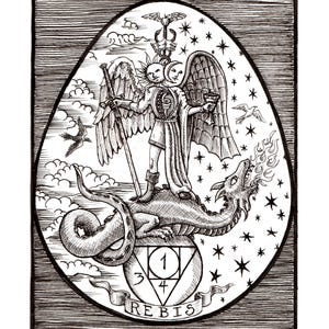 Rebis | Alchemy Original Art Print | Pen on Paper Illustration - Etsy