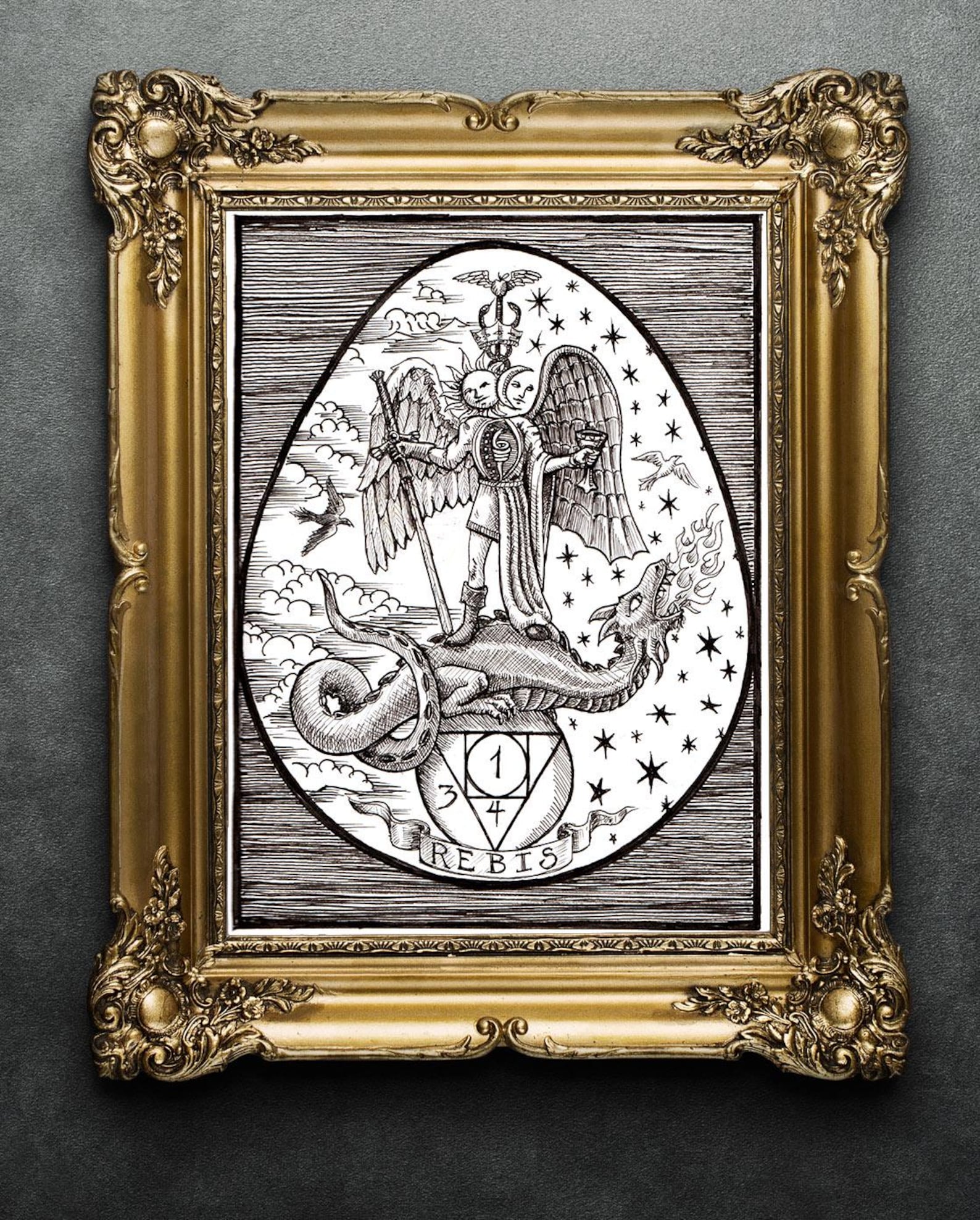 Rebis | Alchemy Original Art Print | Pen on Paper Illustration - Etsy