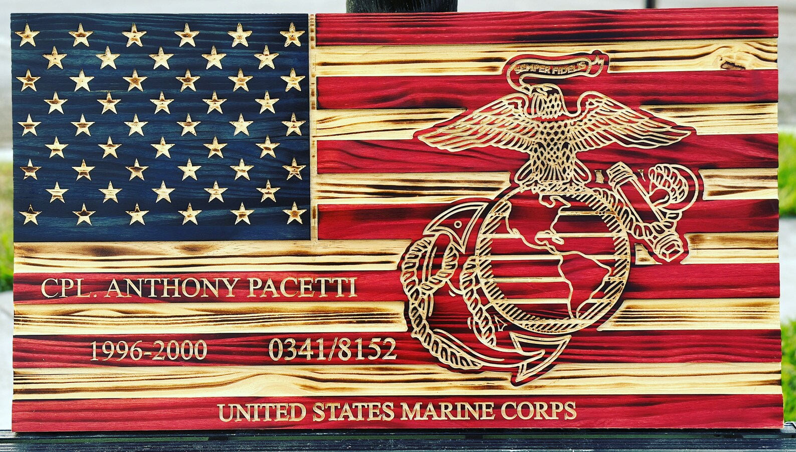 USMC Marine, Police, Fire, Law Enforcement, Flag Challenge Coin Holder ...