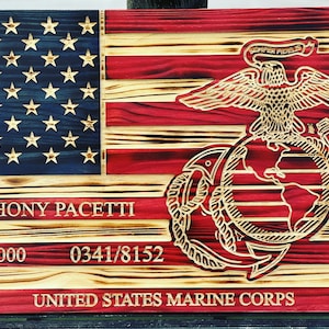 USMC Marine, Police, Fire, Law Enforcement, Flag Challenge Coin Holder ...