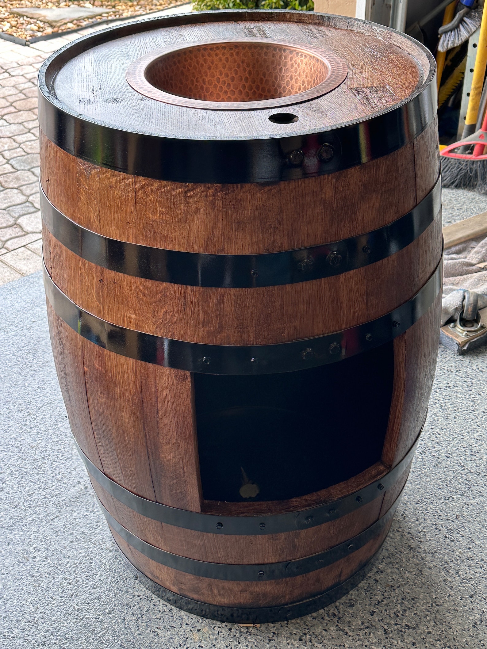 Bourbon Whiskey Barrel Bar Sink With Custom Logo, Custom Finish and ...