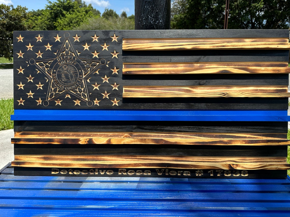 Police Fire Law Enforcement Flag Challenge Coin Holder Military College ...