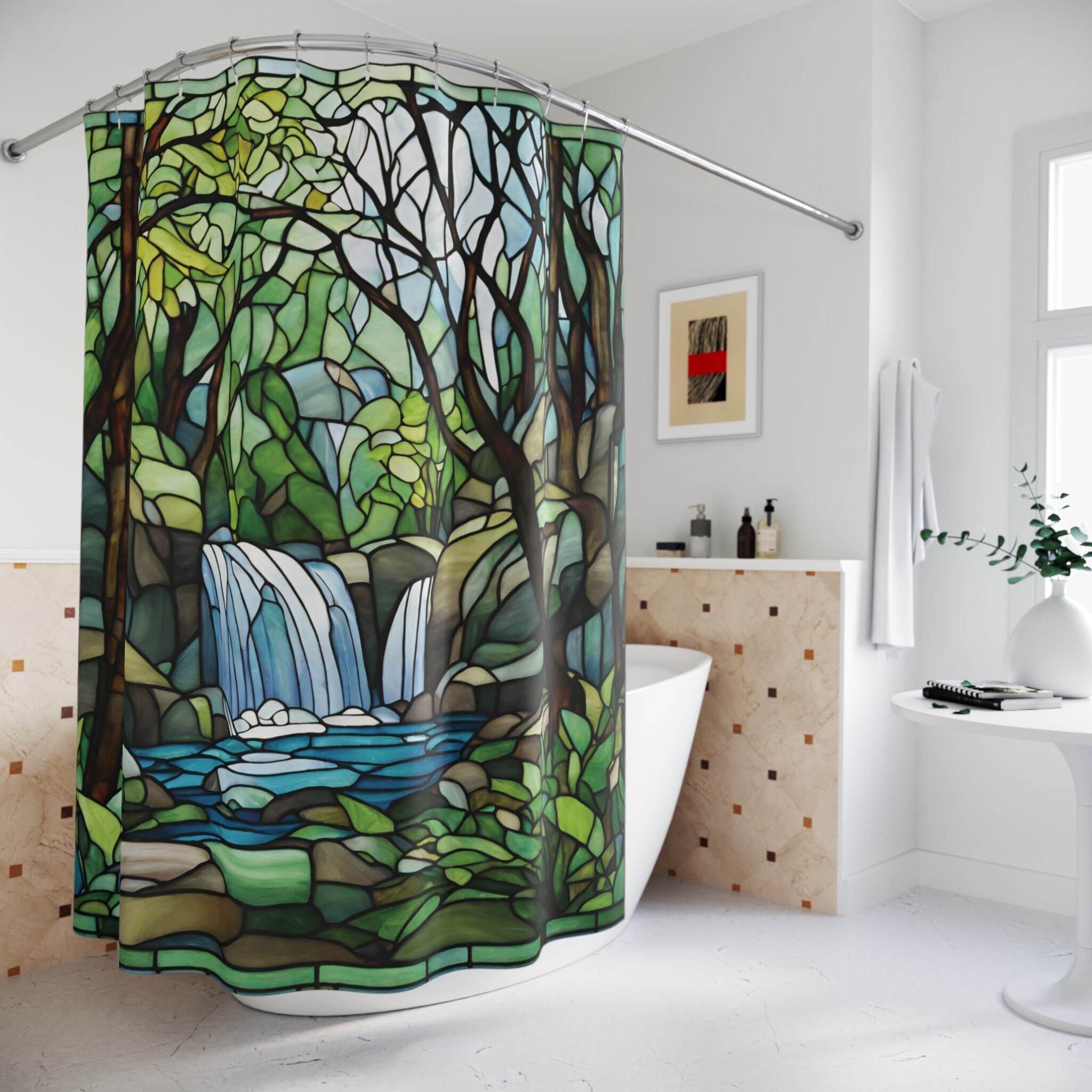 Stained Glass Shower Curtains