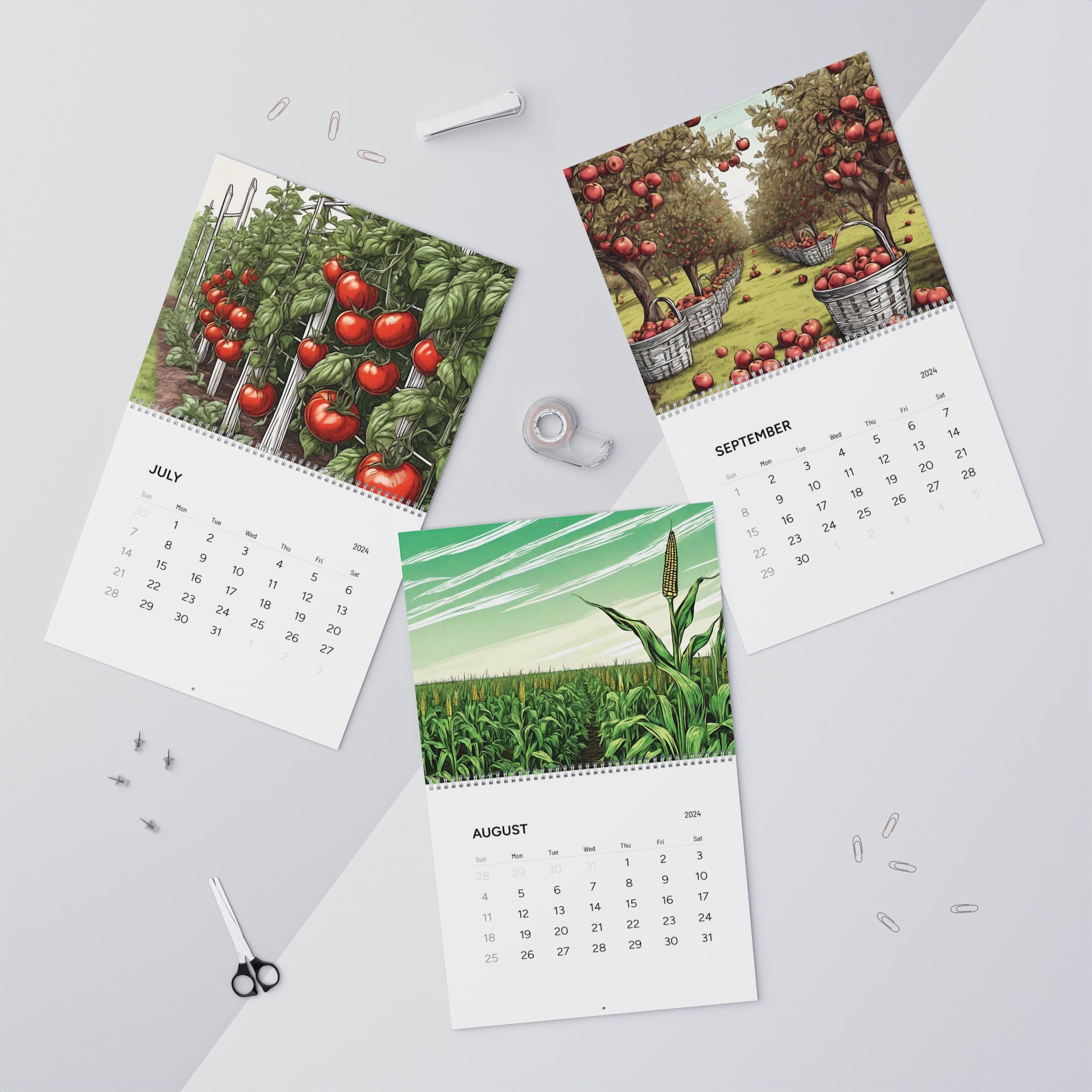 Farm Calendar Hanging Wall Calendar With Farm-inspired Images Farmlife ...