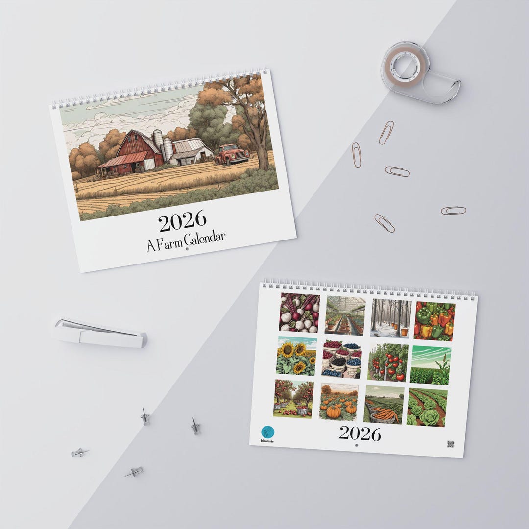 Farm Calendar 2026 Seasonal Crops Hanging Wall Office Calendar Retro ...