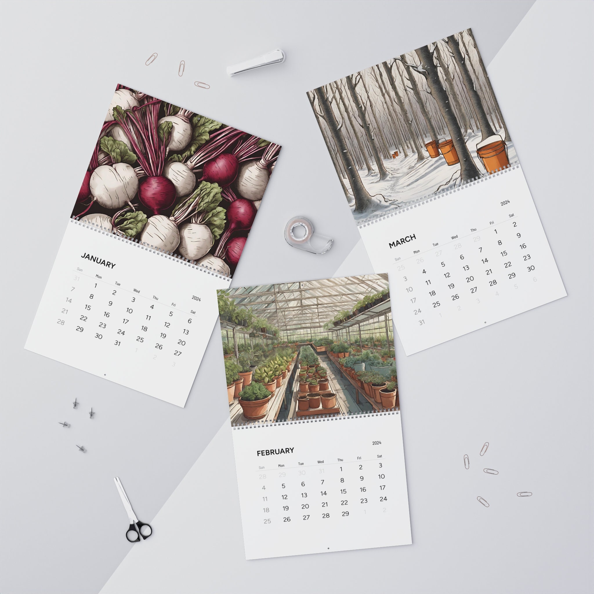 Farm Calendar Hanging Wall Calendar With Farm-inspired Images Farmlife ...