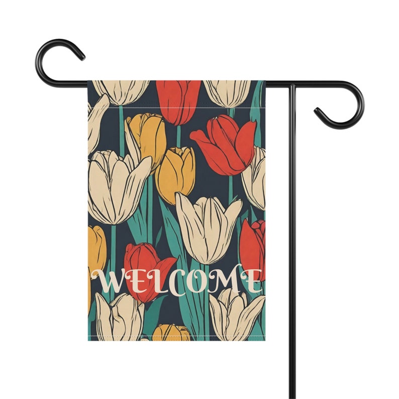 Retro Tulips Garden Flag for Garden, Home, or Shop Decor, Outdoor ...