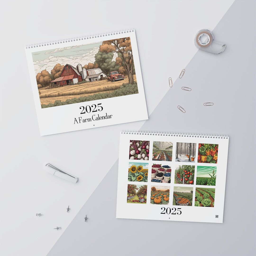 Farm Calendar 2025 Seasonal Crops Hanging Wall Calendar Retro Farmlife ...