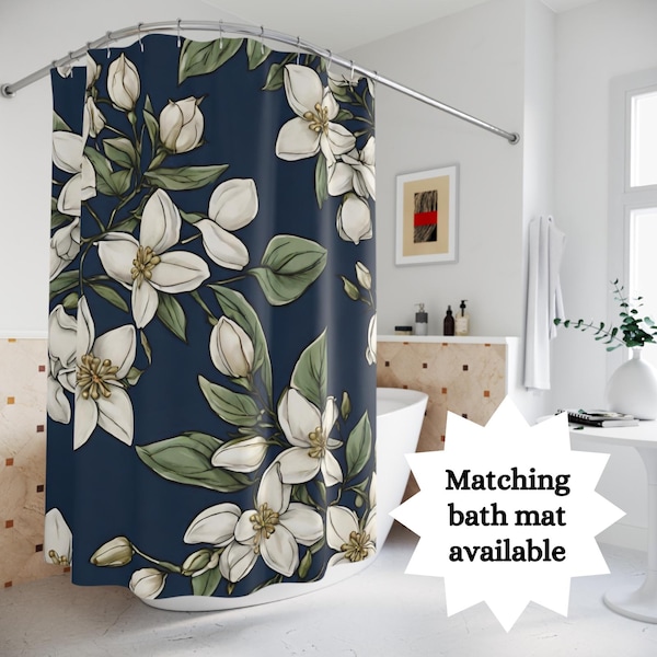 Navy Shower Curtain - Etsy