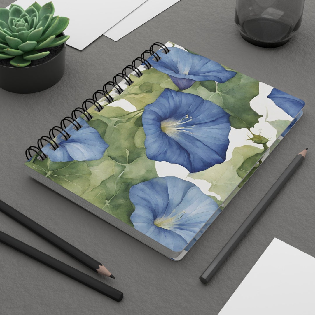 Morning Glory Spiral Bound Lined Journal Birth Flower Notebook Reading ...