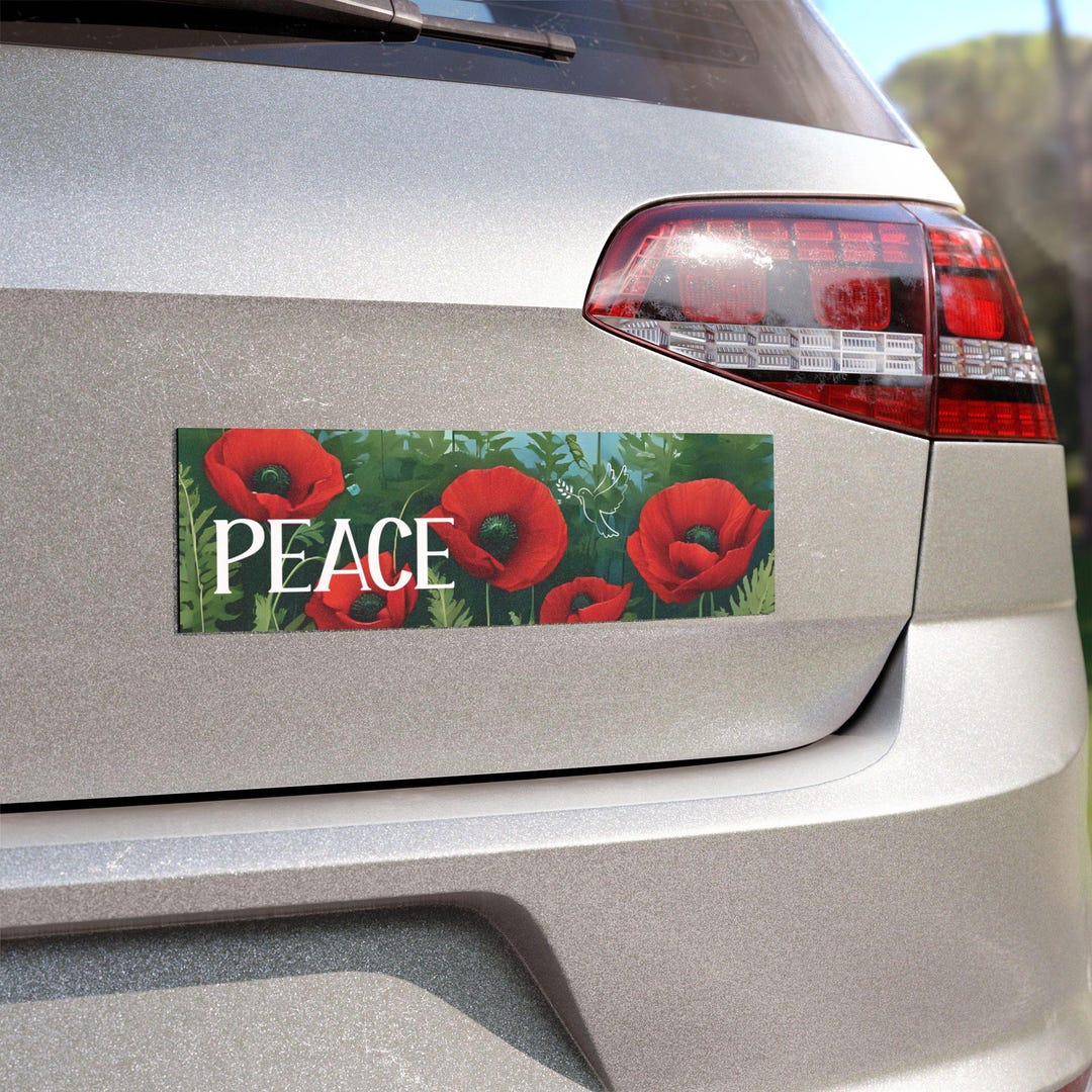 Peace Poppy Car Magnet Red Floral Car Accessory Peace Activism Vehicle ...