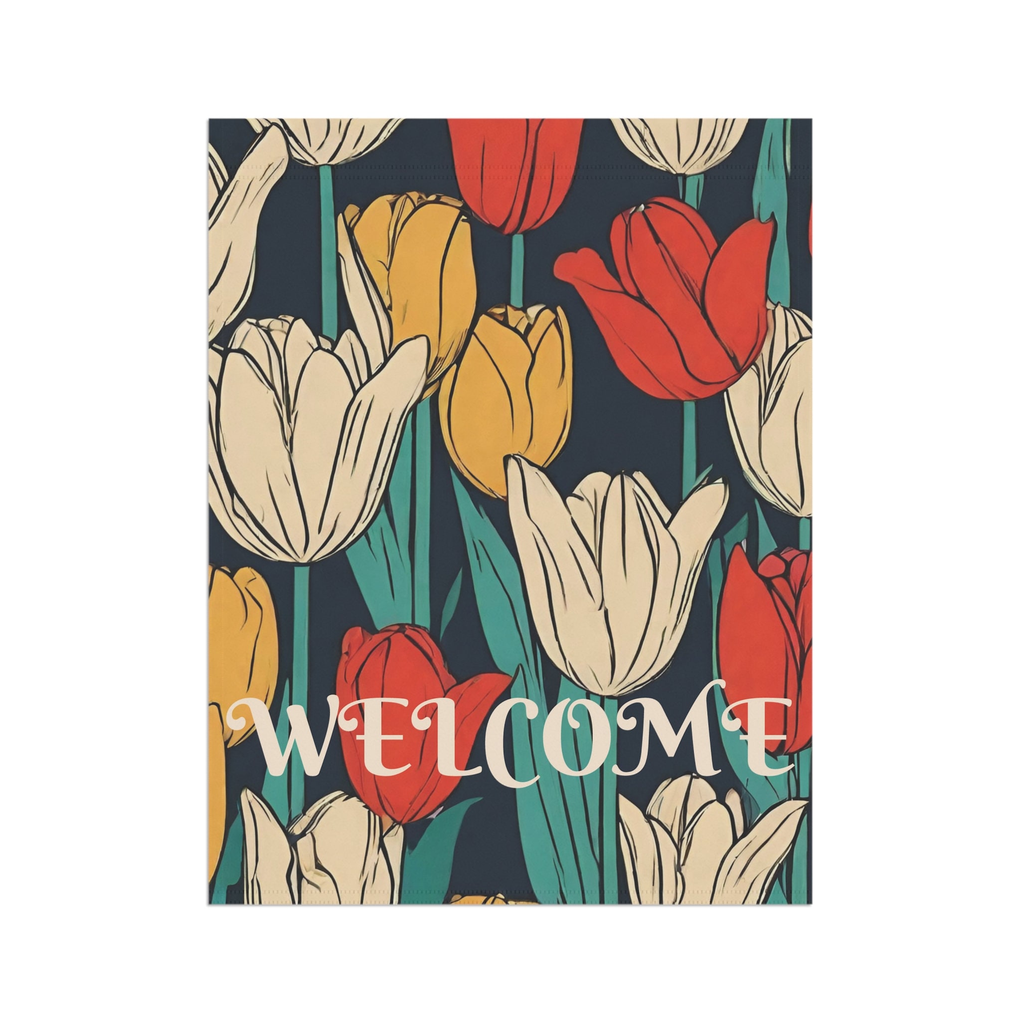 Retro Tulips Garden Flag for Garden, Home, or Shop Decor, Outdoor ...