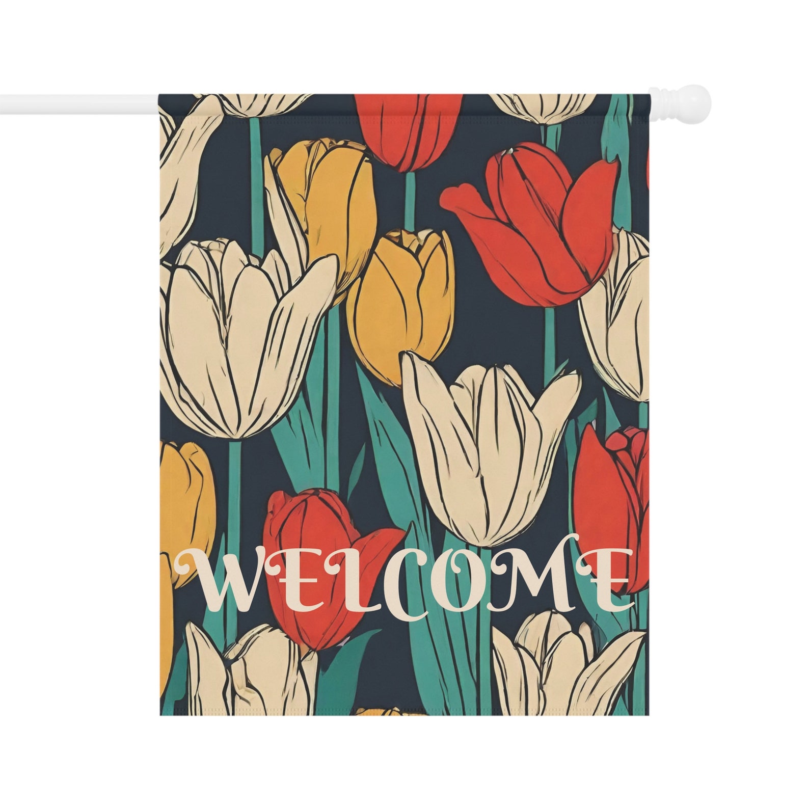 Retro Tulips Garden Flag for Garden, Home, or Shop Decor, Outdoor ...