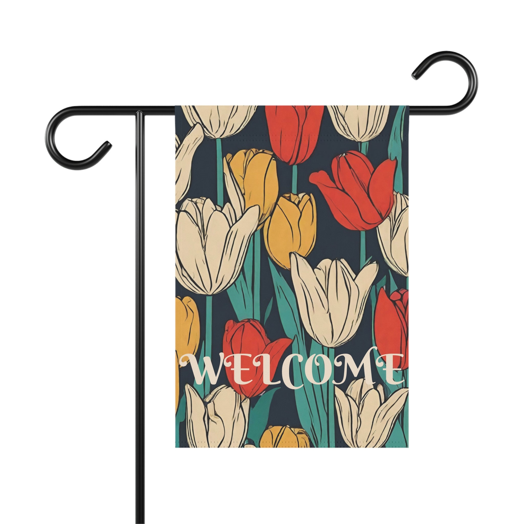 Retro Tulips Garden Flag for Garden, Home, or Shop Decor, Outdoor ...