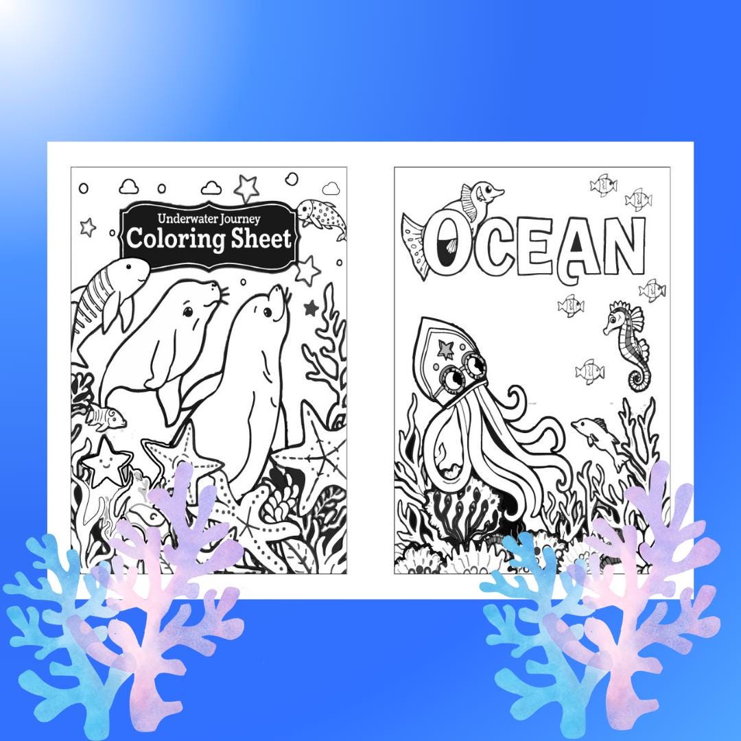10 Sea Animals Coloring Pages, Holiday Coloring Pages, Sea Animals ...