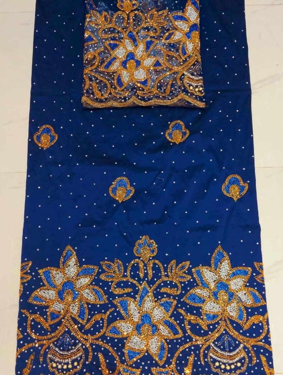 Nigerian Gold George Lace . Handmade George Fabric: 2.5 Silk 2.5 Silk 2 ...