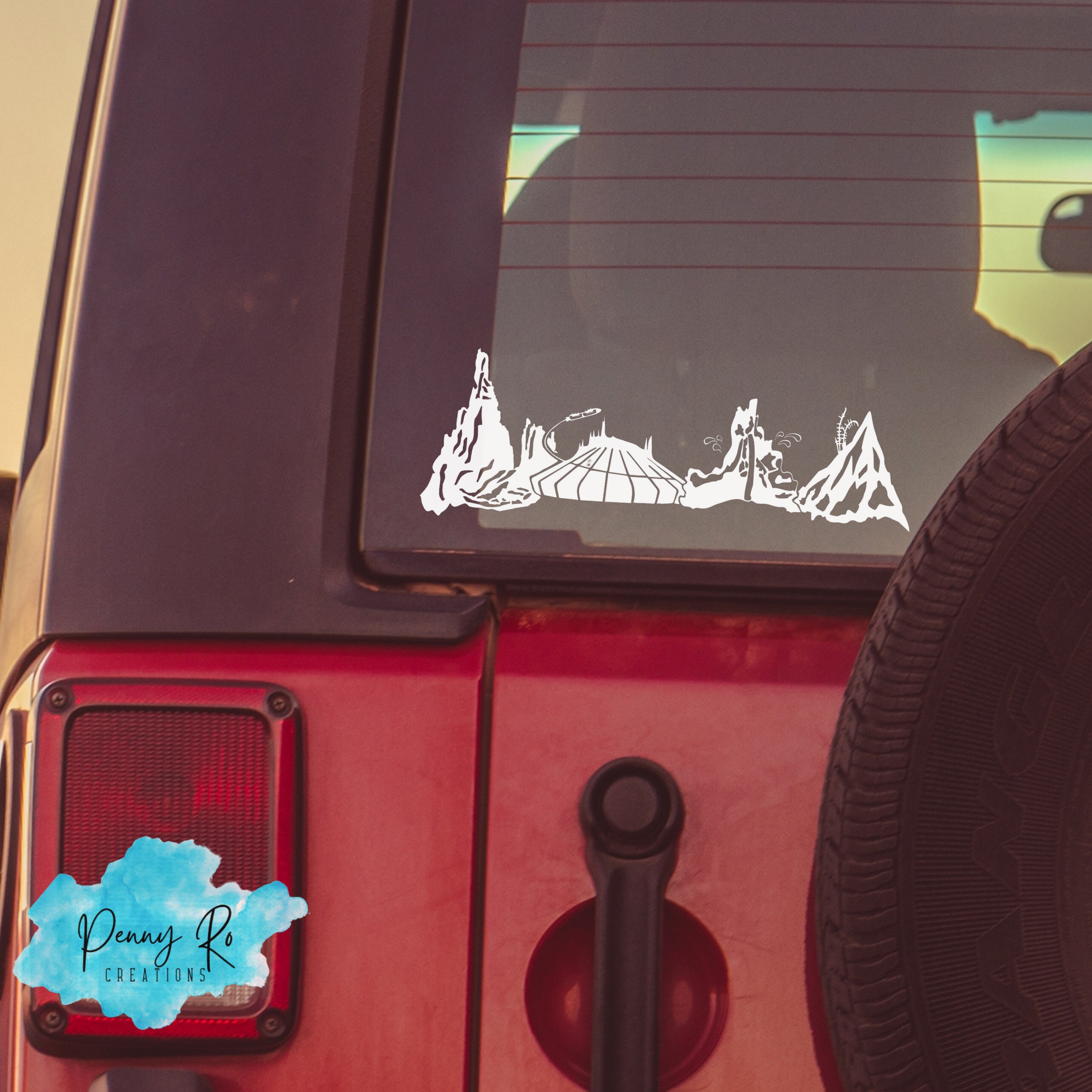 Magical World Mountains Car Decal, Parks Bumper Sticker, Waterproof ...