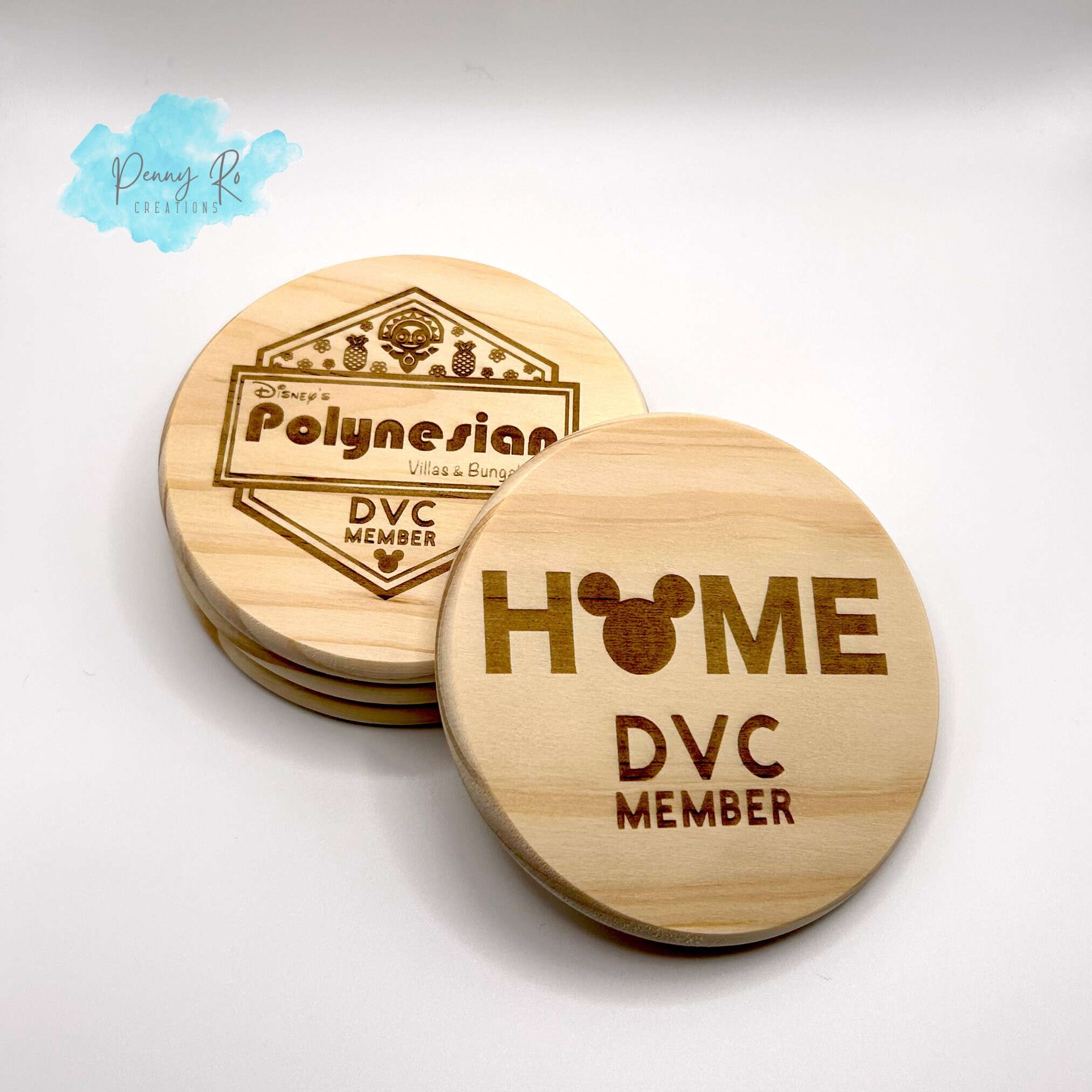 Magical Vacation Club Coasters Set of 2 Customize With Your Home Resort ...