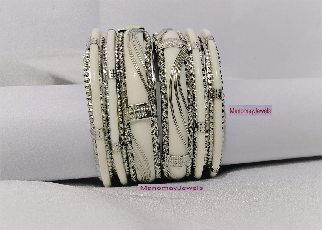 Ivory Bangles off White Bangles Metal Bangles Tusk/resin Bangles ...