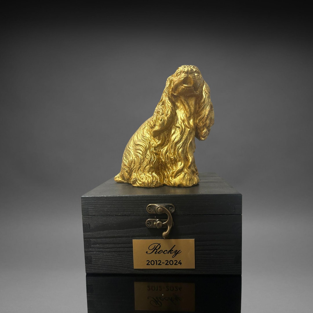 Personalized Dog Menorial Urn I Custom Dog Urn I Cocker Spaniel ...