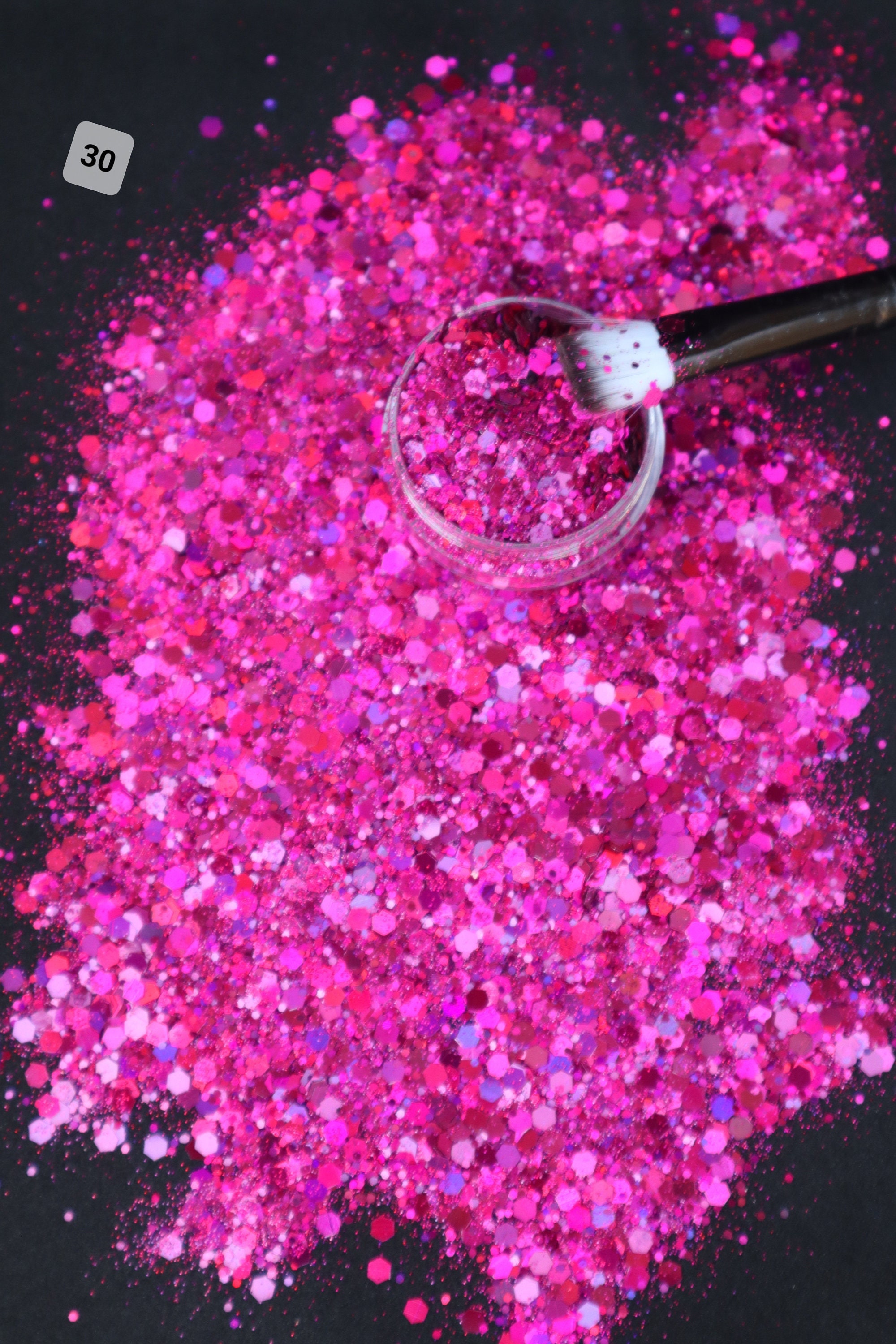 Hot Pink Rose Holographic Glitter , Resin Supplies , Nail Art Glitter ...