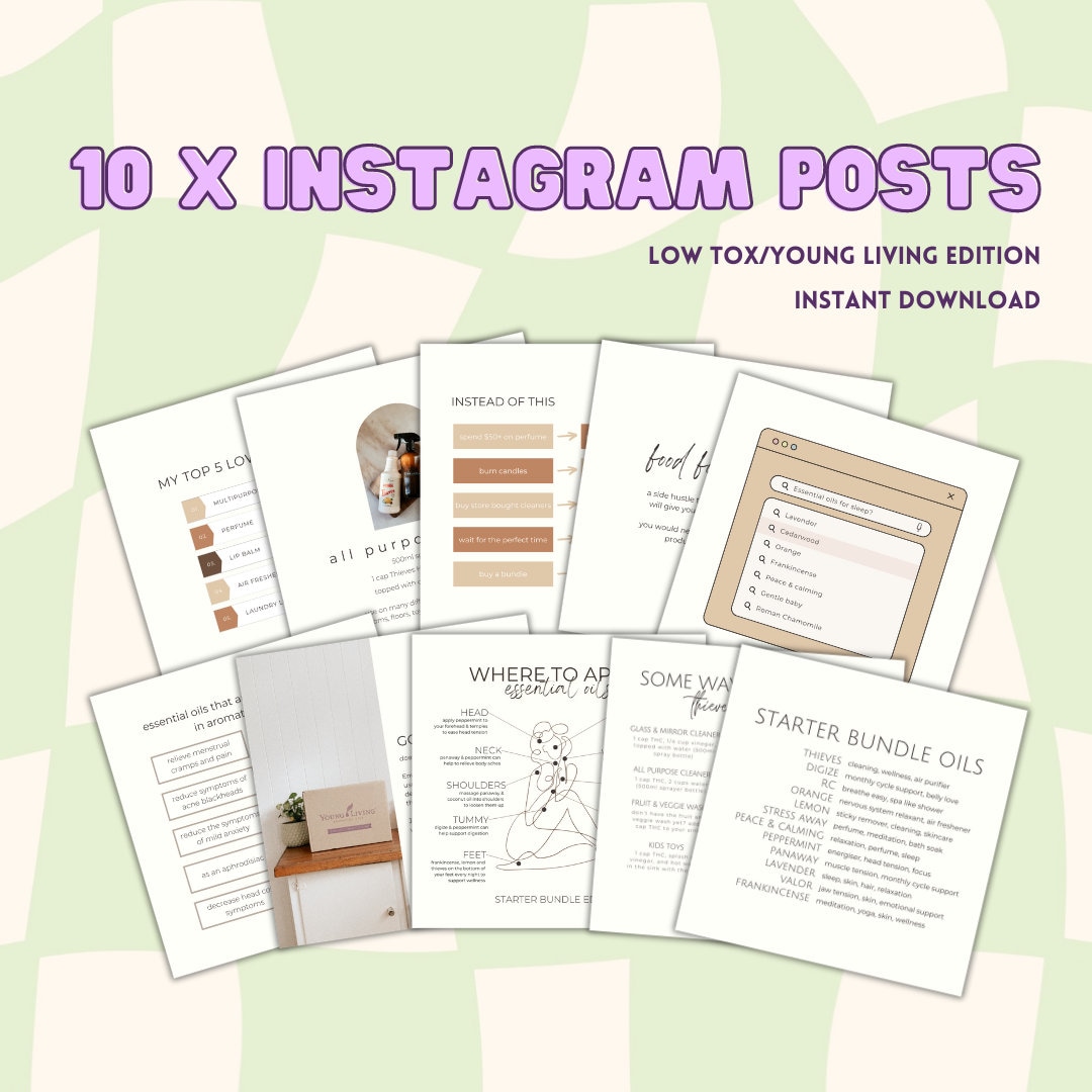 10 Instagram Posts Low Tox/young Living - Etsy