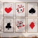 Playing Cards With Splashes Set of 6, Aces Print, Dices Print, Hearts ...