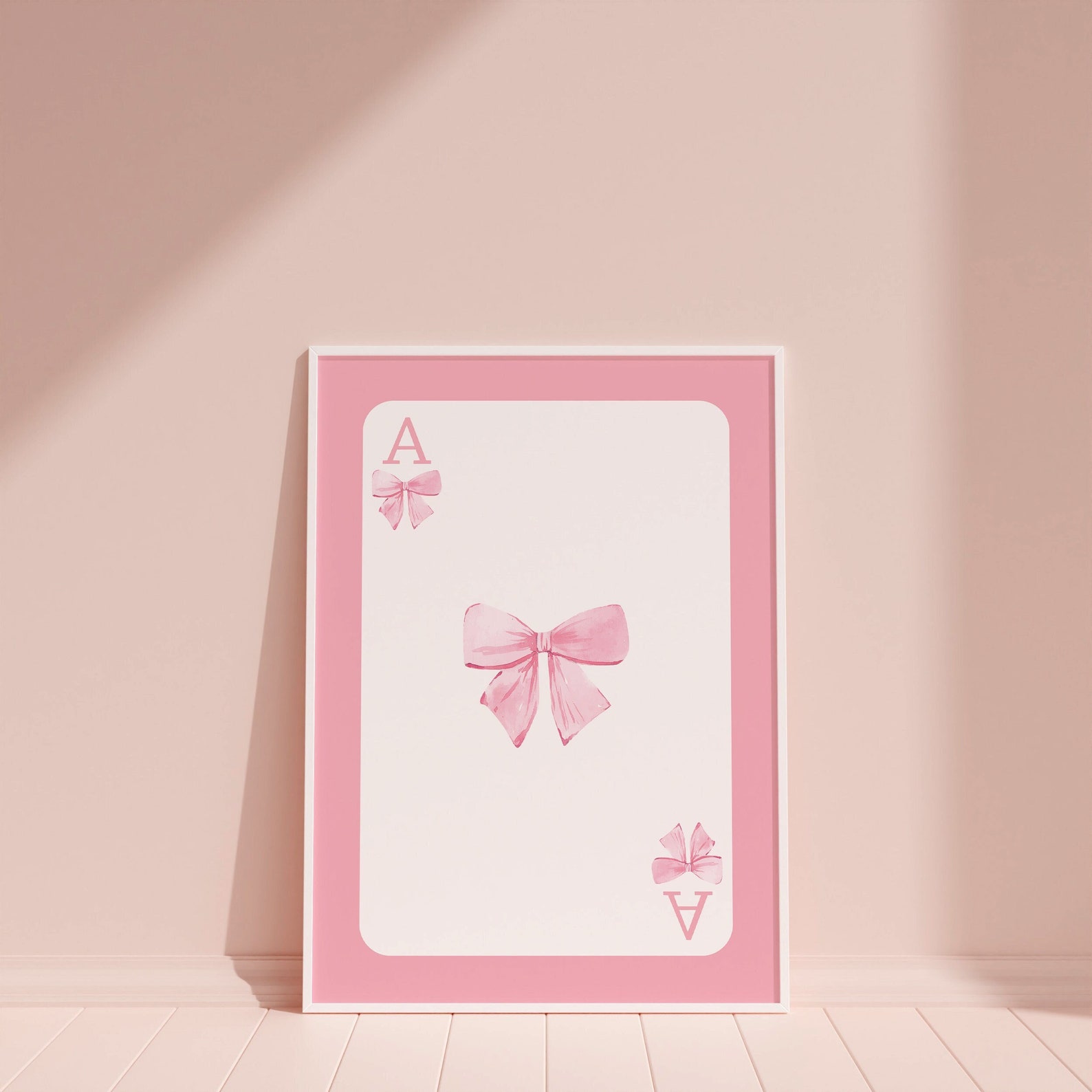 Trendy Pink Ace Wall Art, Preppy Poster, College Apartment Decor ...