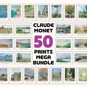 Claude Monet 50 Prints Mega Bundle, Monet Famous Artworks, Monet Wall ...
