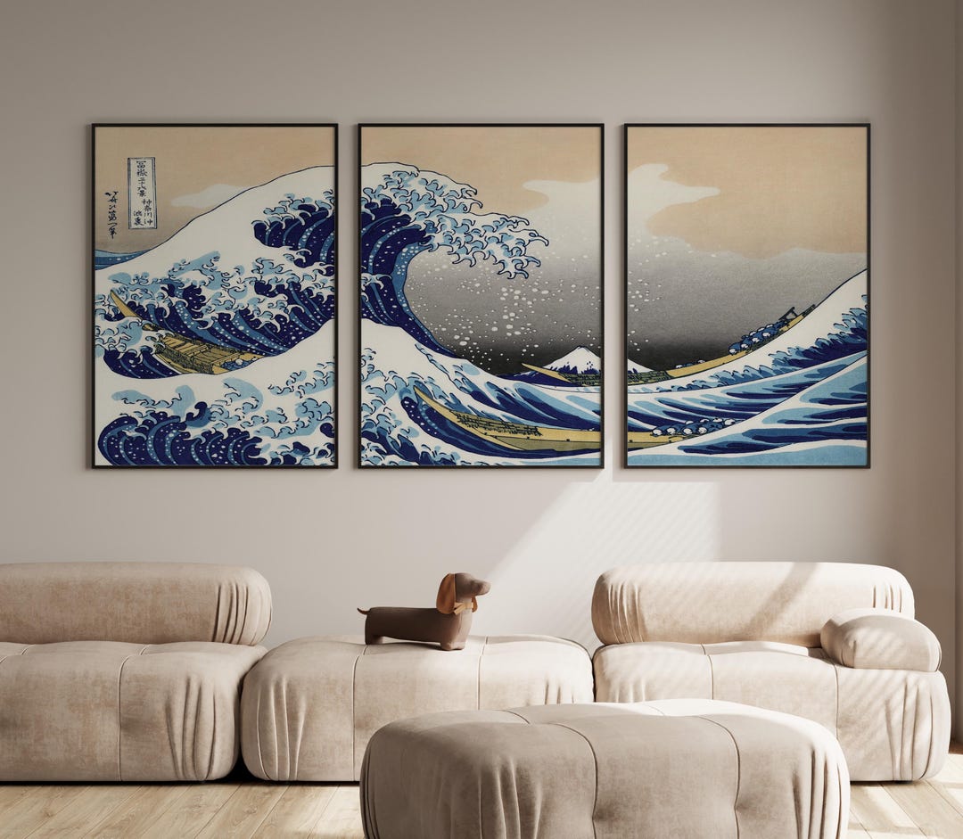 Katsushika Hokusai Great Wave Print Set, Japanese Art Print, Hokusai ...