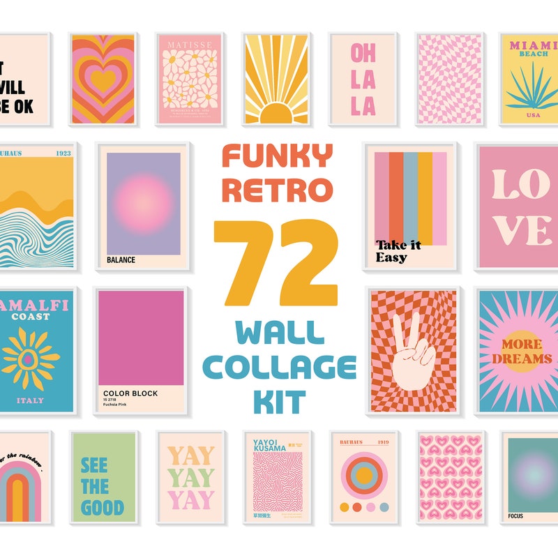 Retro Wall Collage Kit - Etsy