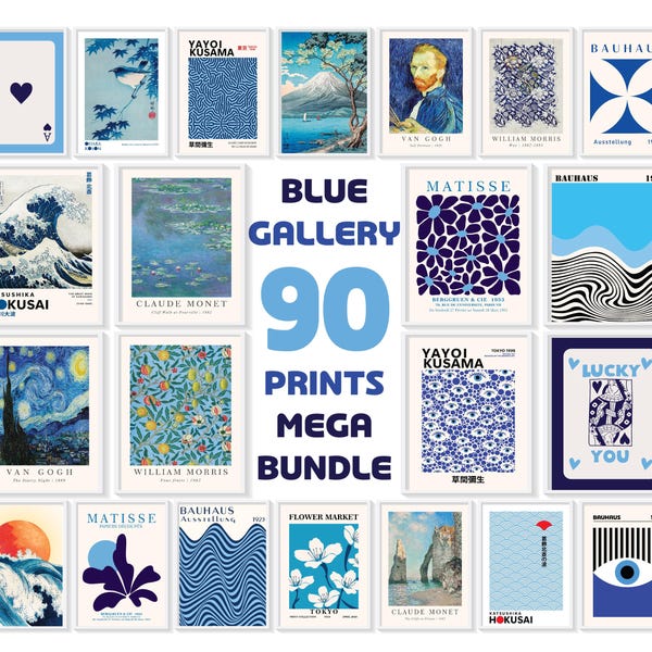 Blue Print Poster - Etsy UK