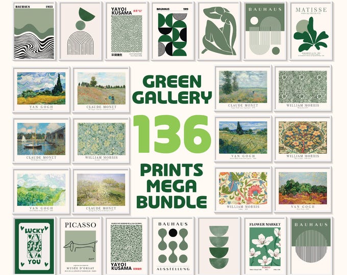 Green Retro Aesthetic Wall Collage Posters - 20 Physical Prints - Etsy