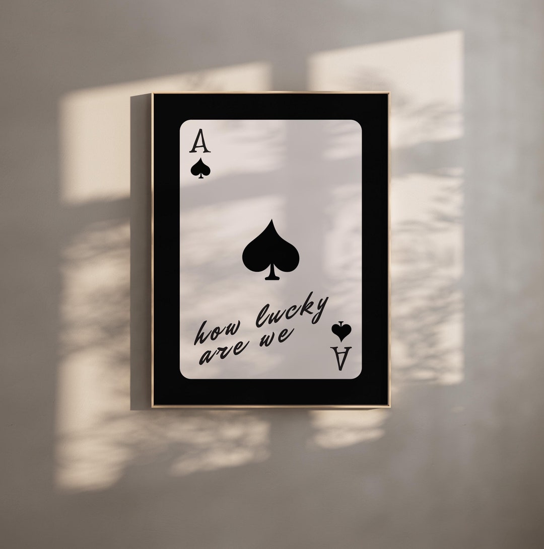 Trendy Ace of Spades Print, Playing Card Poster, Trendy Retro Wall Art ...