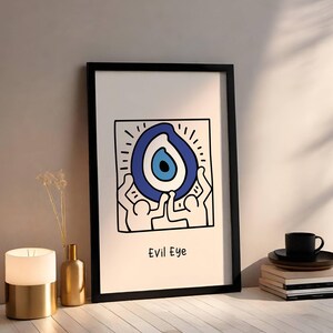 Evil Eye Print, Blue Evil Eye, Greek Evil Eye, Turkish Evil Eye Art ...