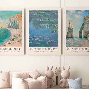 Blue Vintage Wall Art Set of 6 Prints, Monet Wall Art, Van Gogh Print ...