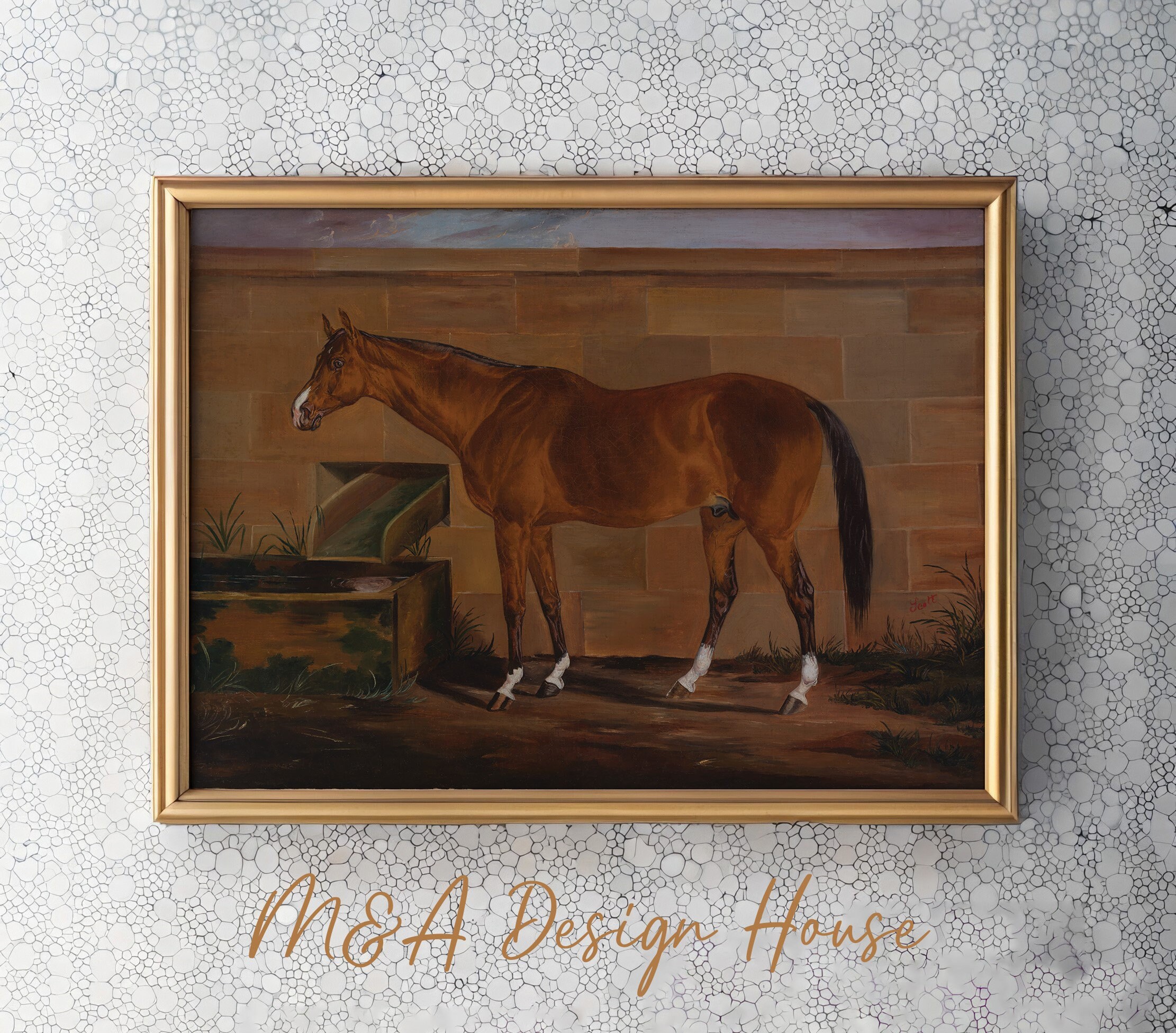 Portrait of Lexington, Vintage Horses Print, Horse Wall Art, Farmhouse ...