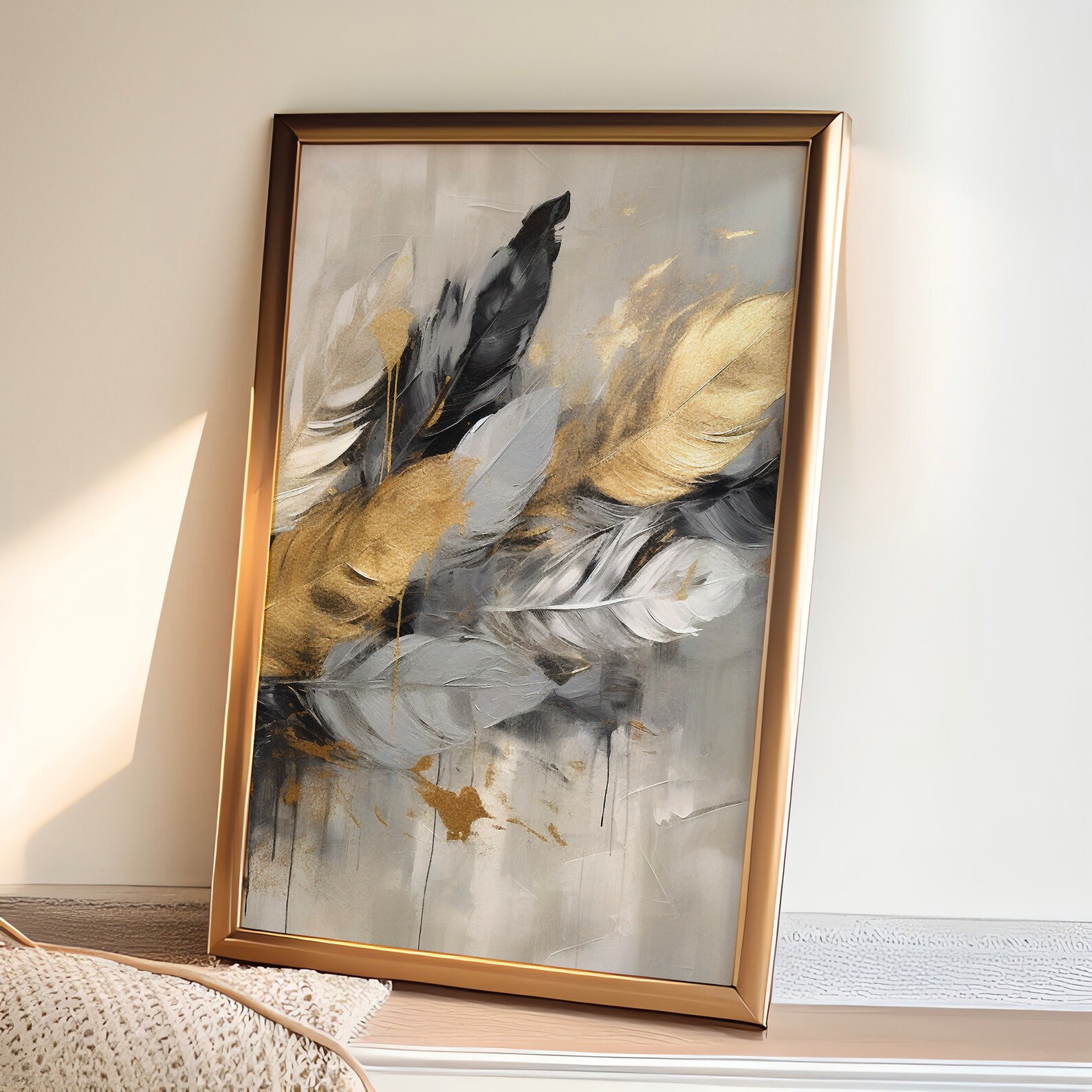 Feathers Abstract Wall Art Set, Feather, Feathers, Feather Wall Art ...