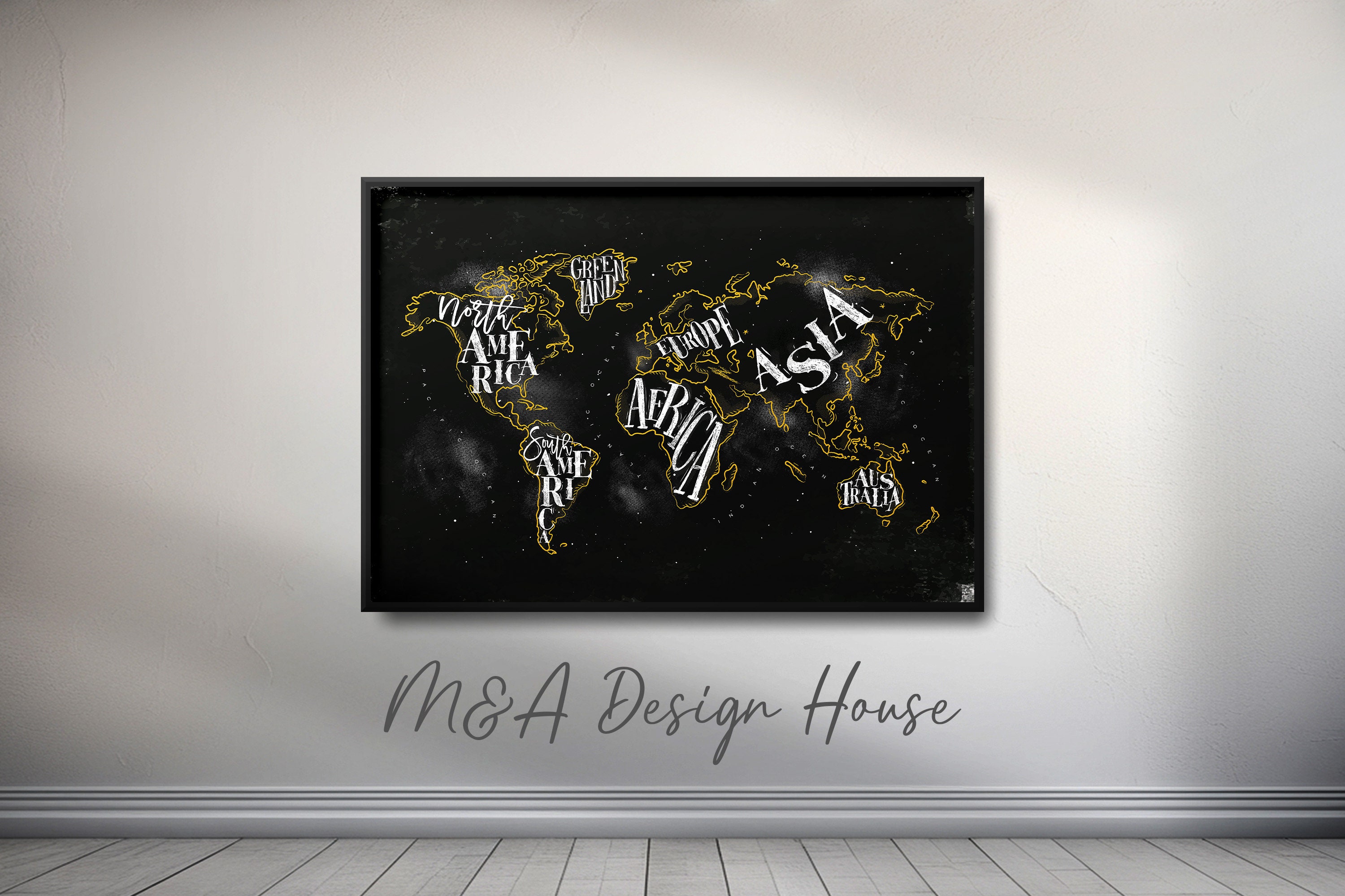 World Map Modern Wall Art, Modern Map Print, Trendy Map Poster, World ...