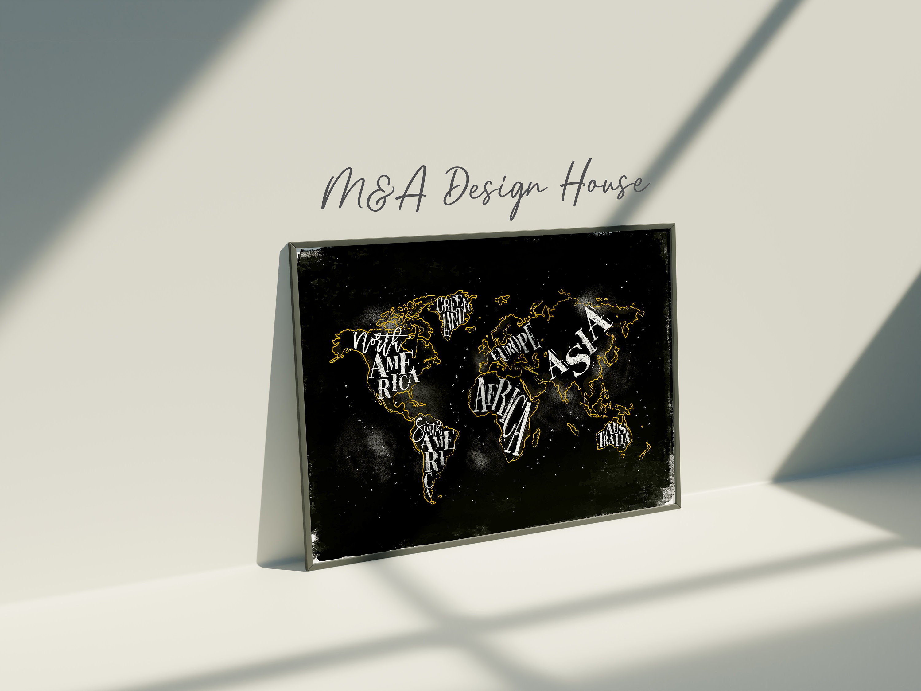 World Map Modern Wall Art, Modern Map Print, Trendy Map Poster, World ...