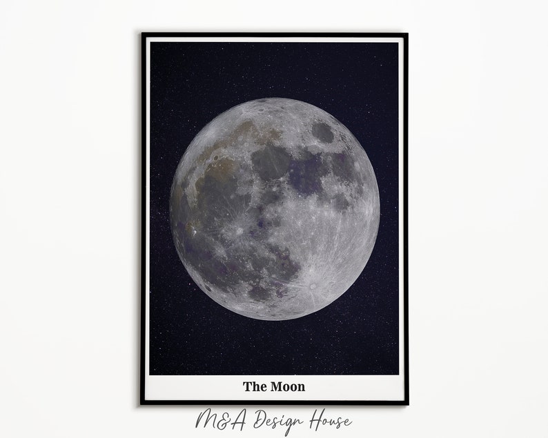 Full Moon Print, Moon Poster, Moon Photo, Nasa Poster, Nasa Photo, Moon ...