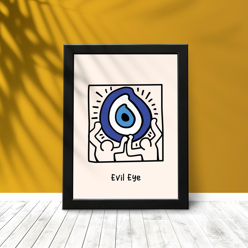 Evil Eye Print, Blue Evil Eye, Greek Evil Eye, Turkish Evil Eye Art, Printable Evil Eye, Wall ...
