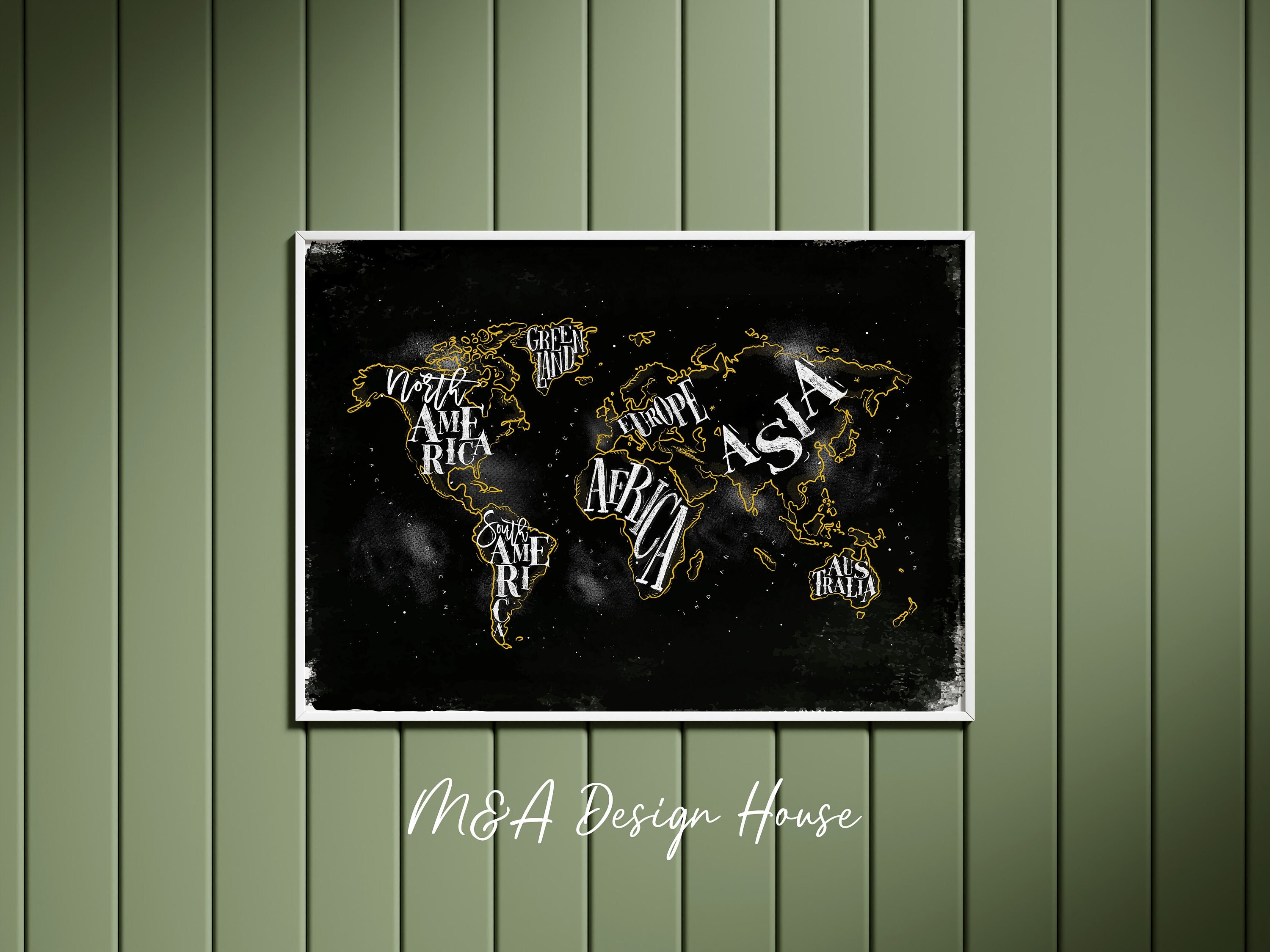 World Map Modern Wall Art, Modern Map Print, Trendy Map Poster, World ...