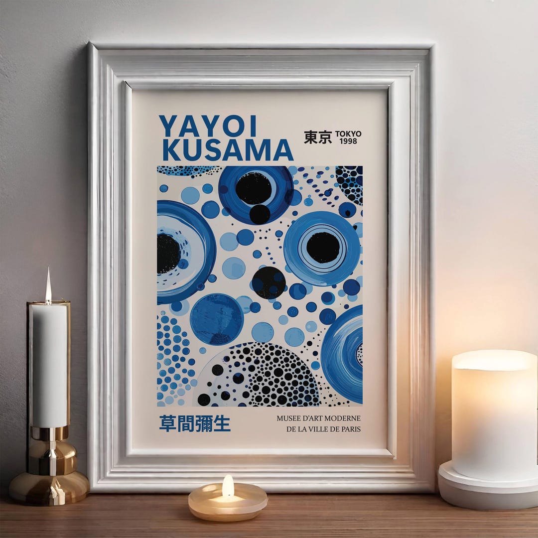 Yayoi Kusama Blue Circles, Kusama Art Print, Kusama Wall Art, Japanese ...