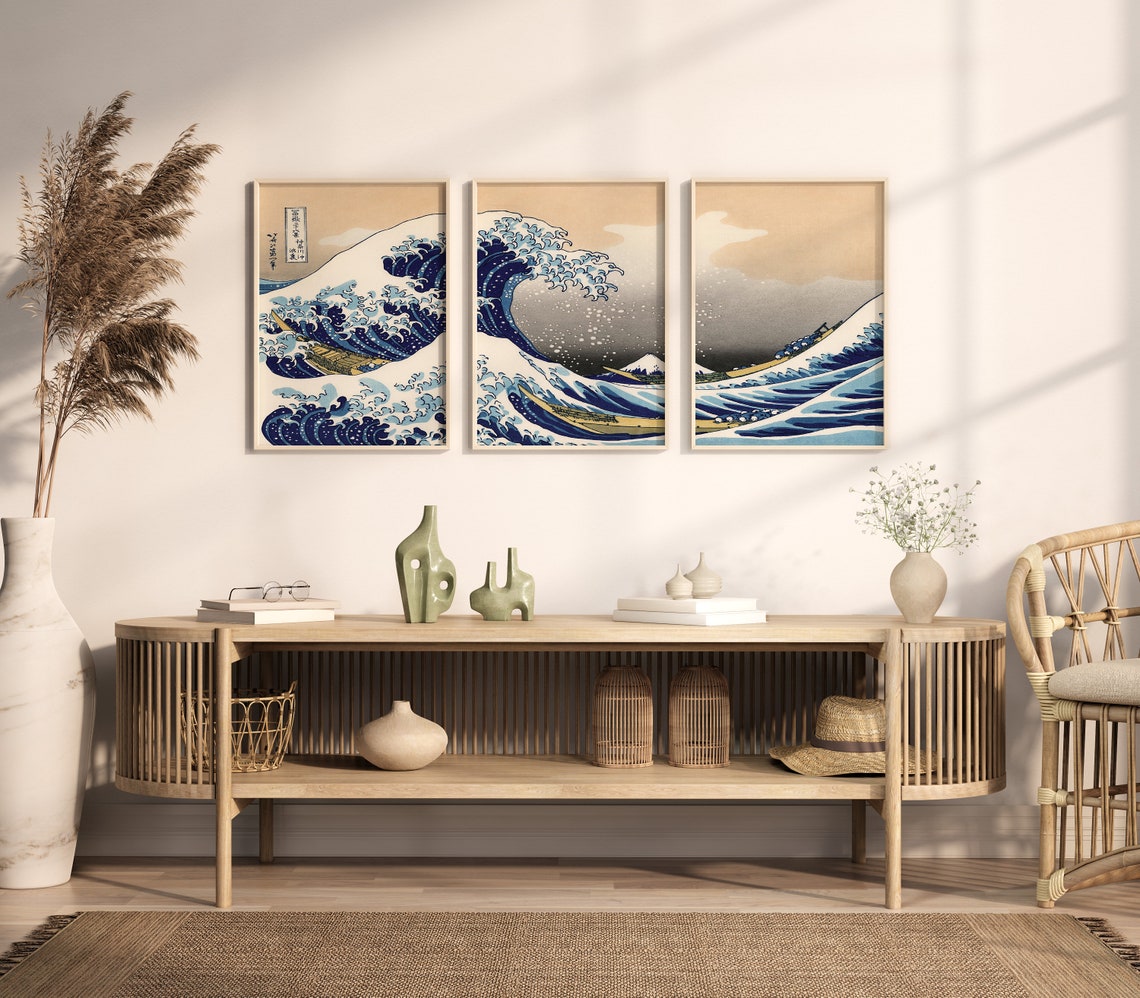 Katsushika Hokusai Great Wave Print Set, Japanese Print Set, Hokusai ...