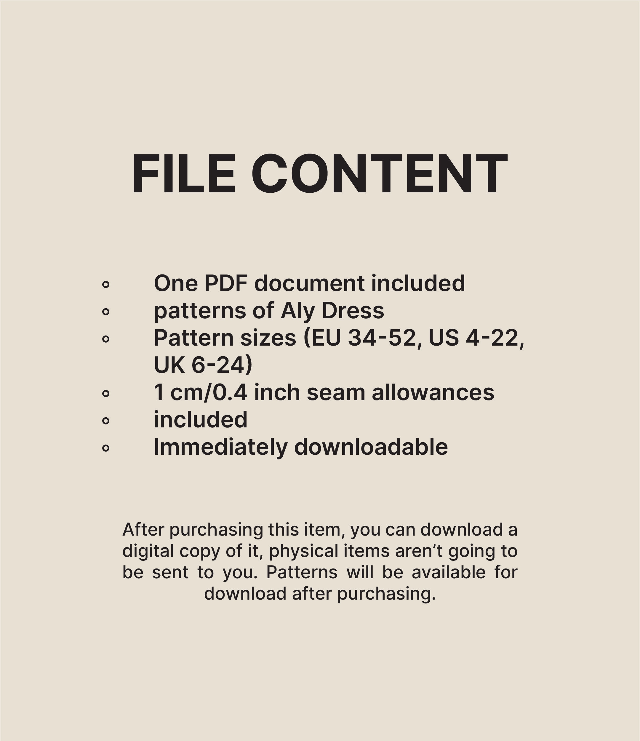 Elegant Dress PDF Sewing Pattern-instant Download A4-eu 34-52/us 4-22 ...